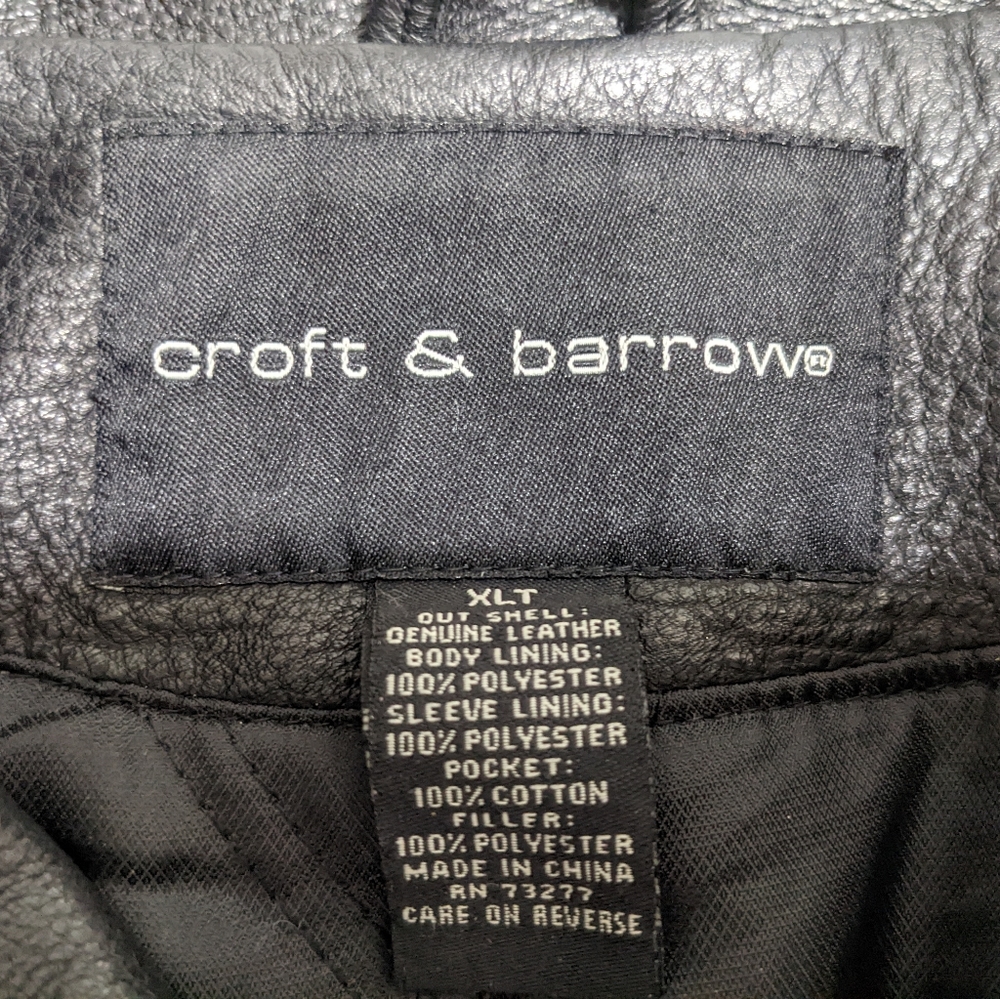 Croft And Barrow Men's Leather Jacket/Coat Xlt - Gem